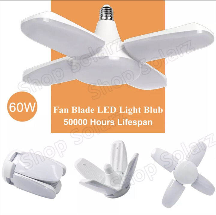 MJDJ/หลอดไฟ LED ทรงใบพัด พับได้ Fan Blade LED Bulb 45W/60W รุ่น Fan ...