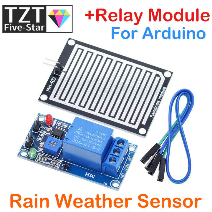 Snow Raindrops Detection Sensor Module Rain Weather Module Humidity For Arduino Relay Control 4152
