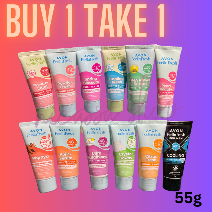 BUY 1 TAKE 1 AVON Feeling Fresh Antiperspirant Cream 55g | Lazada PH