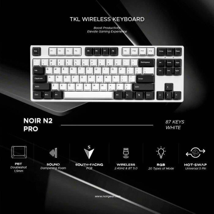 NOIR N2 Pro RGB - Southfacing HOTSWAP Wireless Mechanical Keyboard ...