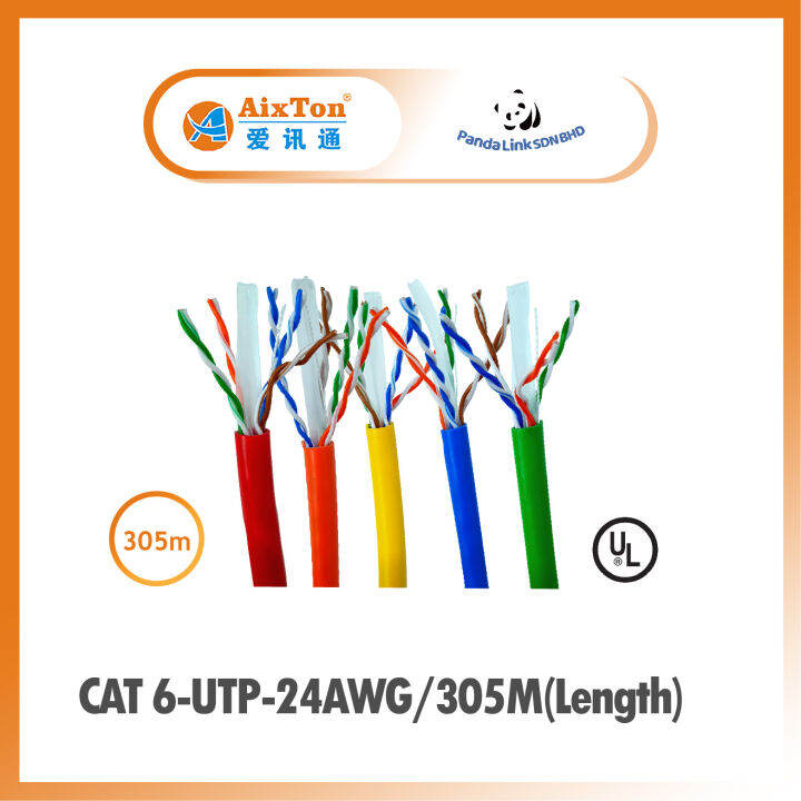 AIXTON CAT6-UTP-24AWG CAT6 Cable (10m-305m) [Customizable Cable without ...