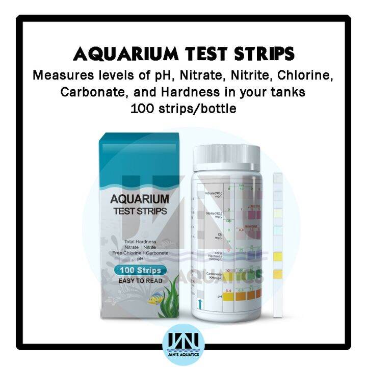 Fresh/Salt Water Aquarium Test Strips 100pcs 6in1 Nitrite Nitrate ...