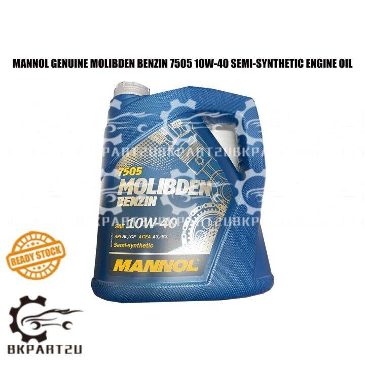 ORIGINAL MANNOL 7505 MOLIBDEN BENZIN SAE 10W40 SEMI SYNTHETIC ENGINE ...
