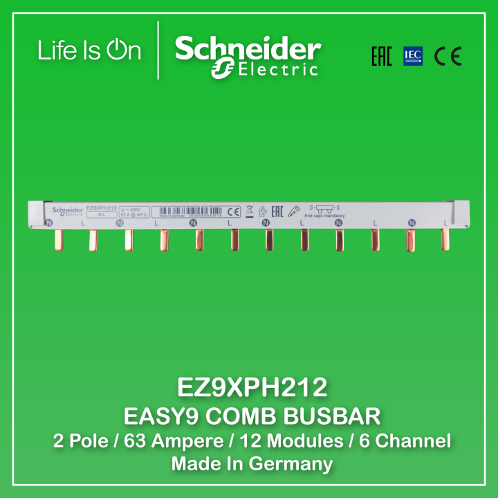 Schneider Electric Easy9 Comb Busbar Miniature Circuit Breakers 2 Pole ...