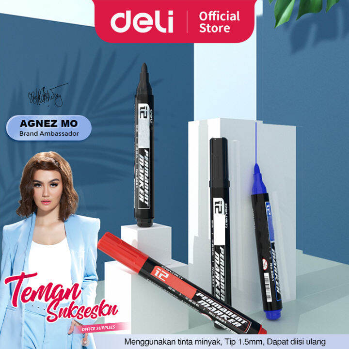 Deli Spidol Permanen, Tinta Minyak, Tidak Mudah Pudar, Licin dalam ...