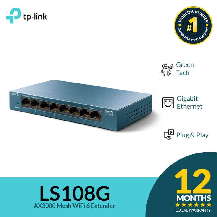 TP-Link LS108G Gigabit 8-Port 10/100/1000Mbps Desktop Switch | Lazada PH