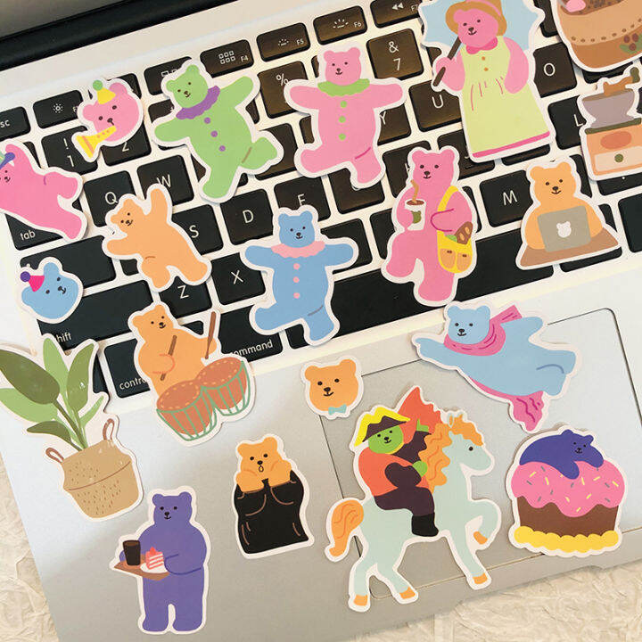 MUMU Korean INS Style Cute Bear Stickers Phone/Bottle/Notebook/Diary ...