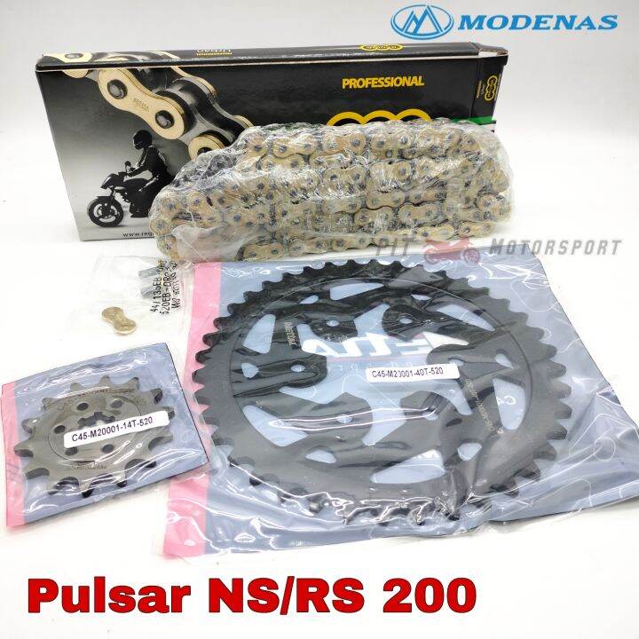 REGINA Modenas PULSAR 200 NS / RS 200 Sprocket Chain Kit Set Rantai Spoket ( Full Set ) NS200 ...