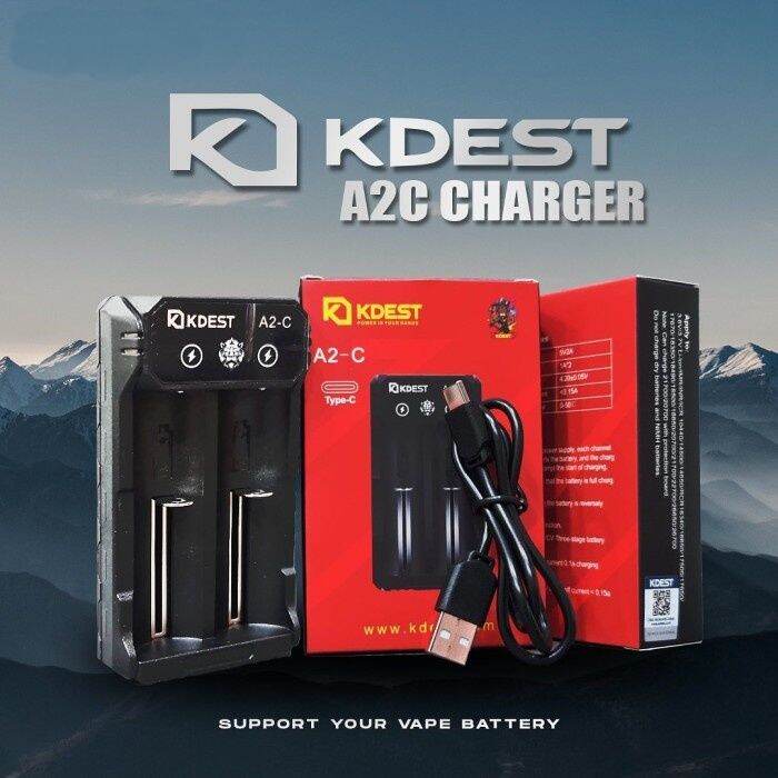Charger Baterai Kdest 2A-C Pengisi Daya Baterai 18650 21700 Li-ion ...