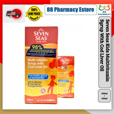 Seven Seas Kids Multivitamin Syrup With Cod Liver Oil 100ml/ 500ml ...