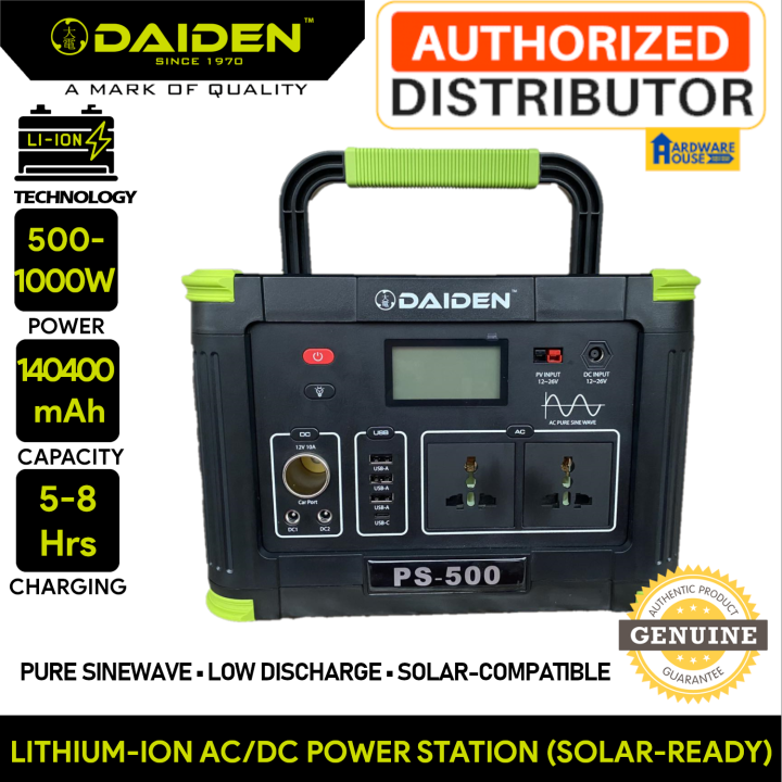 ORIGINAL DAIDEN Portable Power Station Inverter Generator PS500 ...