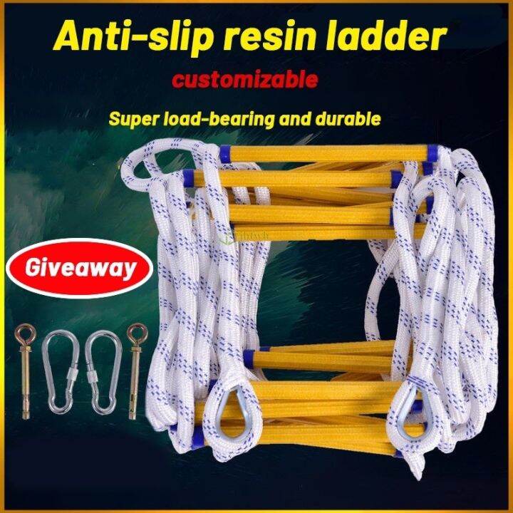 (STOCK&COD)Rope Ladder Escape Ladder Home Lifeline Ladder Outdoor Round ...