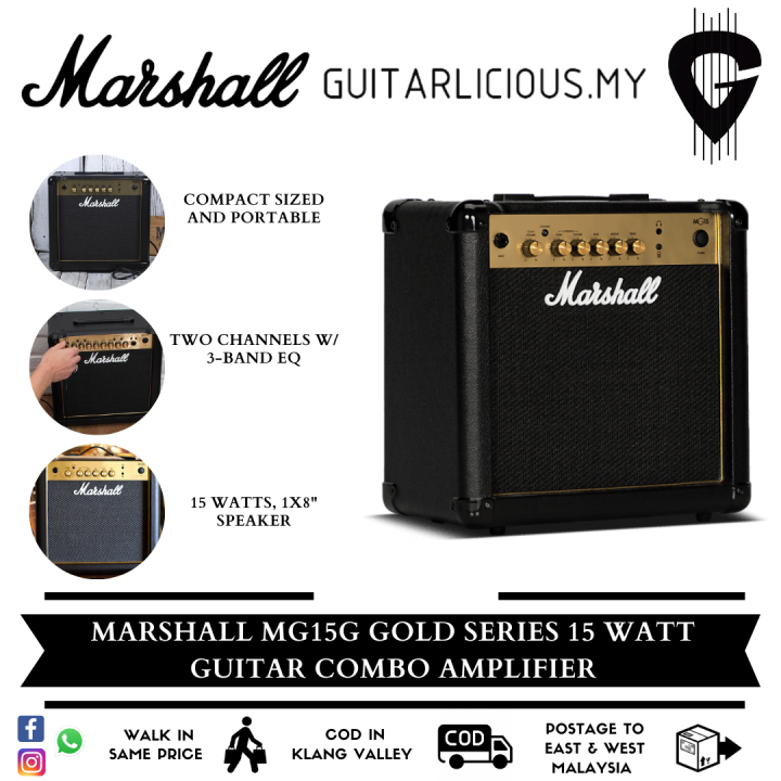 MARSHALL 15 Watts Guitar Combo Amplifier (MG15G / MG15) gitar lektrik ...