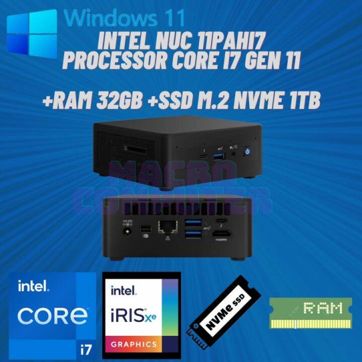 MINI PC INTEL NUC i7 GEN 11 FULLSET WIN11 +RAM +SSD | INTEL NUC11PAHi7 NUC 11PAHi7 | Lazada ...