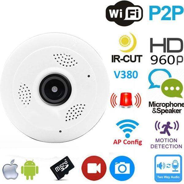360 Degree Panoramic Wide Angle MINI CCTV Security Camera V380 Smart IP ...