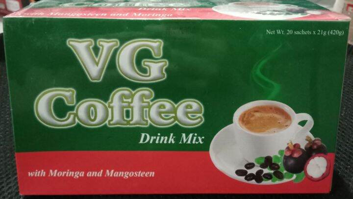 VG Coffee Drink Mix (20 Sachets) (1 Box) with Moringa and Mangosteen ...