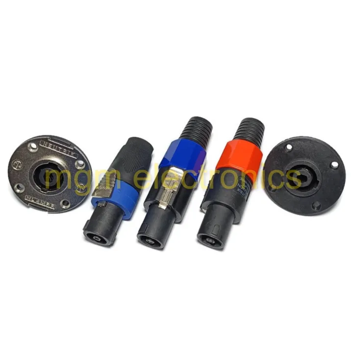 1 SET - NEUTRIK Speakon Plug 4pins and Speakon Chassis Female (plastic/metal) Cable Connector ...