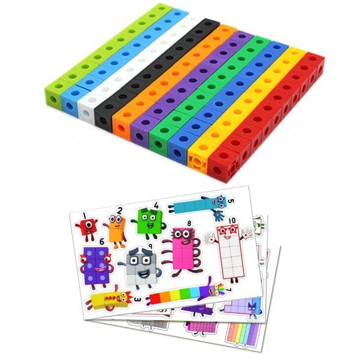 100Pcs Mathematics Linking Cubes Numberblocks Interlocking Multilink ...