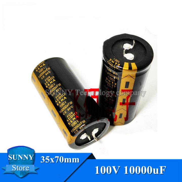 2Pcs Capacitor 100V 10000uF 35x70mm Amplifier audio audio filter ...
