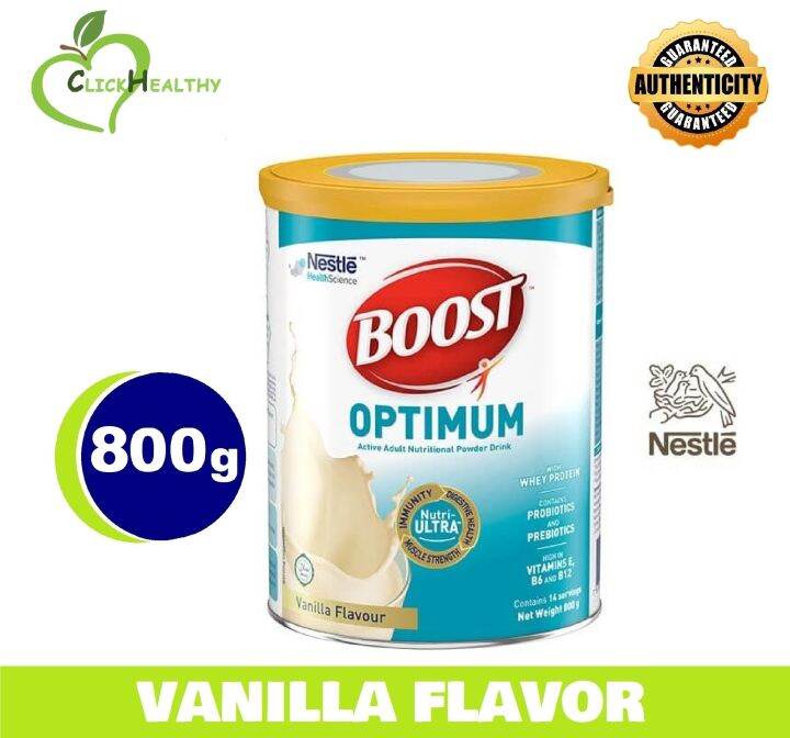 NESTLE BOOST OPTIMUM VANILLA 800G | 2024 expiry| NESTLE | NESTLE BOOST | CLICKHEALTHY | CLICK ...