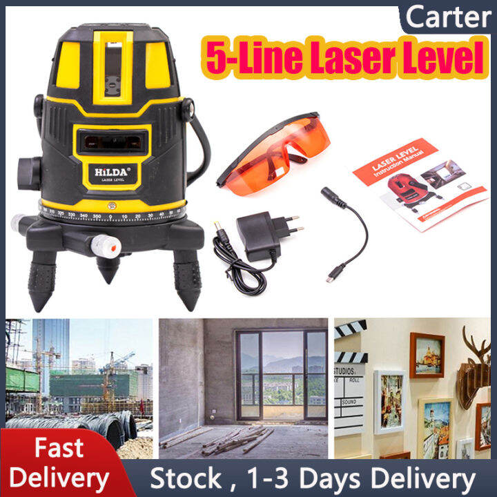 【instock】5 Lines Laser Level Self-Leveling Rotatable Professional ...