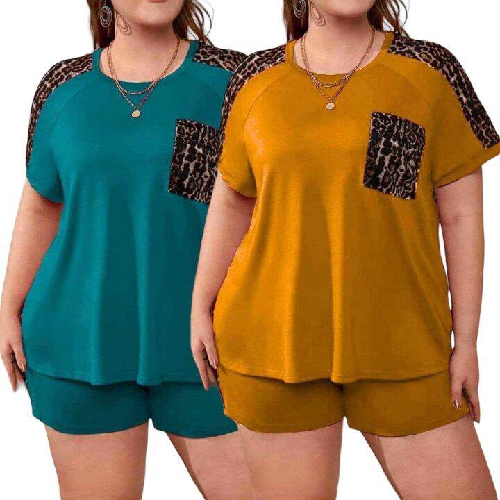 MyFashionShop | REMY Plus Size Short Sleeve Top and Short Terno Coords ...