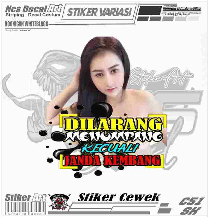 stiker mobil decal gambar cewek keren vektor / sticker motor cewek ...