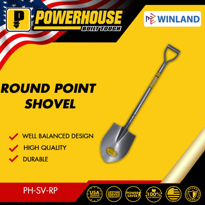 POWERHOUSE by Winland All Steel Handle HD Round Point Shovel PH-SV-RP ...
