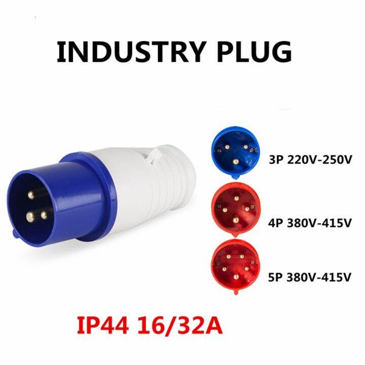16A/32A 3P/4P/5P IP44 Waterproof Industrial Power Plug Male Electrical ...