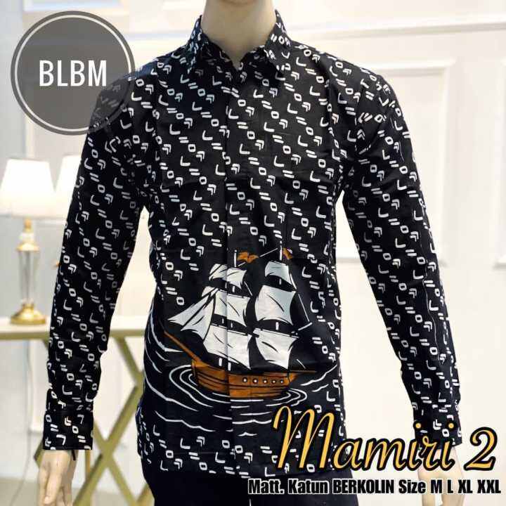Batik Lontara Kode Mamiri Hitam Mamiri Biru Batik Makassar Batik Bugis ...