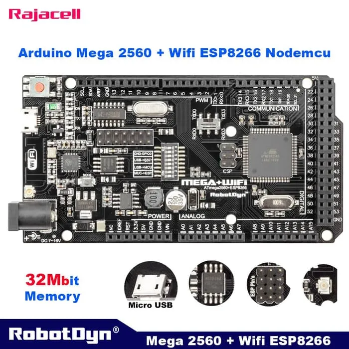 Arduino Mega2560 + Wifi ESP8266 NodeMCU 8M Flash Wemos Atmega2560 | Lazada Indonesia