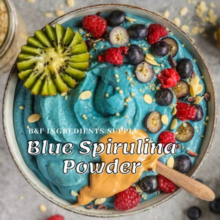 100% Organic Blue Spirulina Powder 蓝色螺旋藻粉 Superfood Edible Blue Algae ...