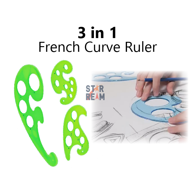 3 in 1 French Curve Ruler Reusable Plastic Template/Drafting Tool for ...