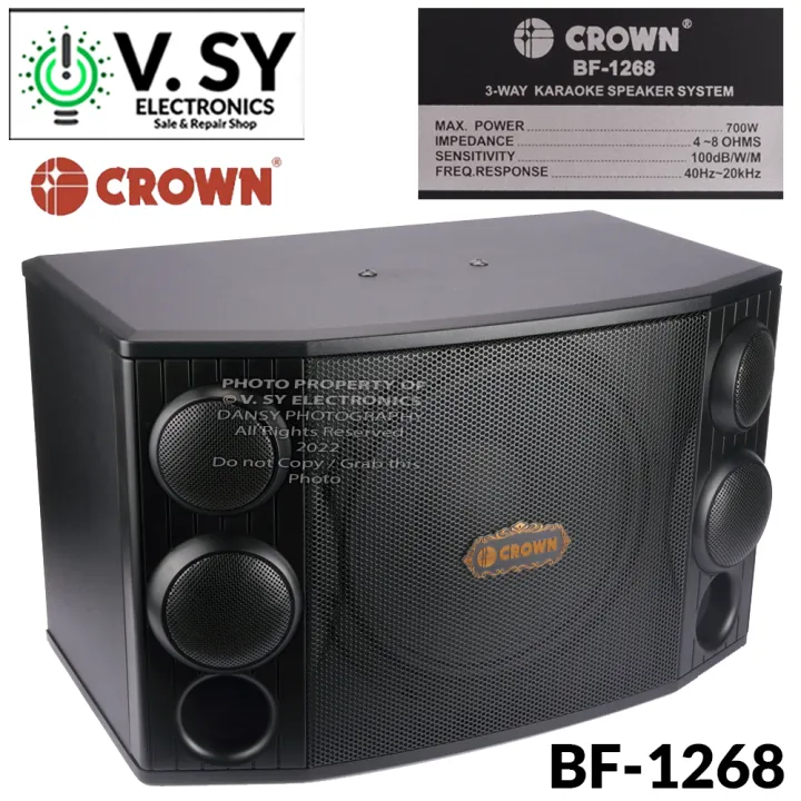 1pc. 2022 CROWN BF-1268 3 Way 12 Inches 700W 4 - 8 Ohms Karaoke Passive ...