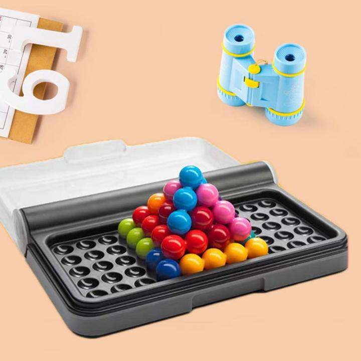 120 Challenges IQ 3D Puzzle Classic Puzzle Pyramid Plate Pearl Logical Mind Board Game For ...