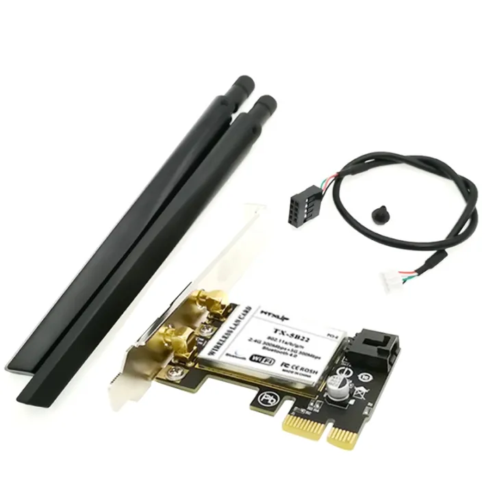 300Mbps Desktop PCIe Wireless WiFi Card Bluetooth-compatible 4.0 WLAN ...
