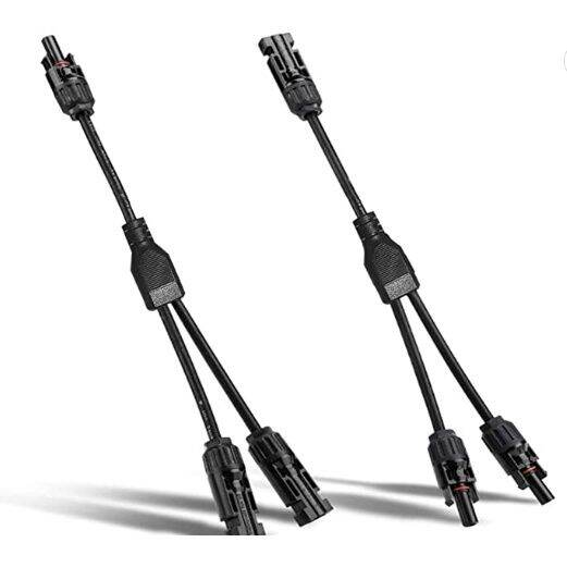 MC4 Y3 Cable Connector Branch Y Adapter Connectors M/M/F and F/F/M For Solar Panels Cable ...