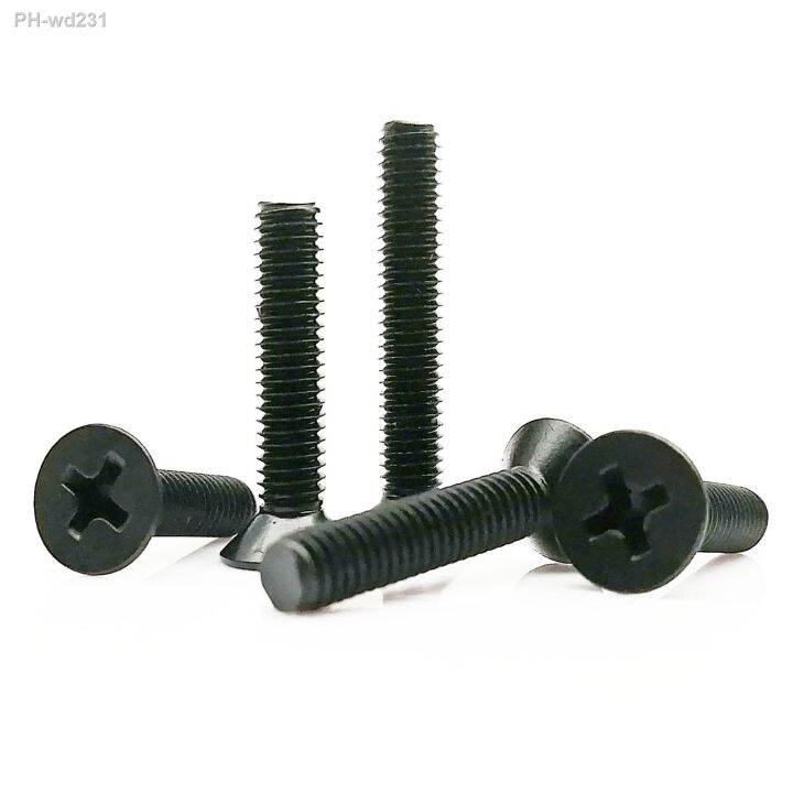 2/5/10/20/50pcs GB819 M1.6 M2 M2.5 M3 M4 M5 M6 M8 M10 Black 304 Stainless Steel Cross Phillips ...