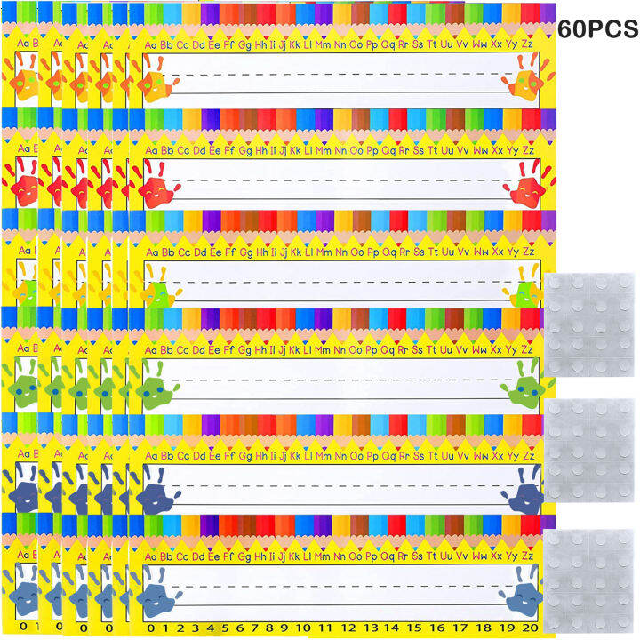 60pcs Stationery Number Lines For Desk Tags School Alphabet Manuscript ...