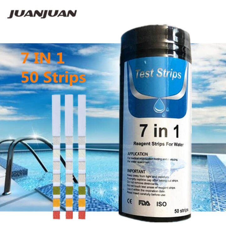 50pcs/bottle 7 in 1 PH Test Strip PH Paper Tester Swimming Pool ...