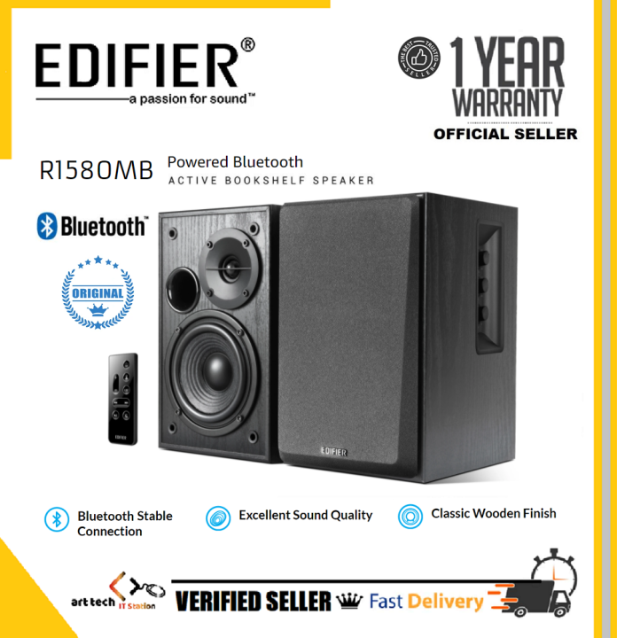 Edifier R1580MB High Performance Active 2.0 Bluetooth Bookshelf Speaker ...