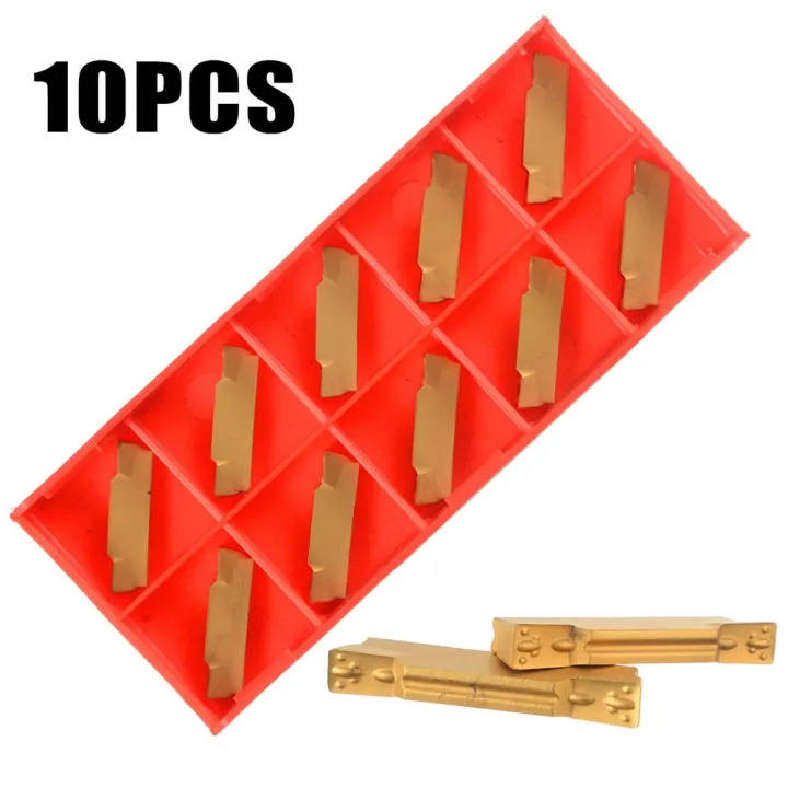 10ชิ้น/เซ็ต MGMN300-M Golden ใส่คาร์ไบด์ใบมีดเครื่องกลึงโลหะเครื่องมือ ...