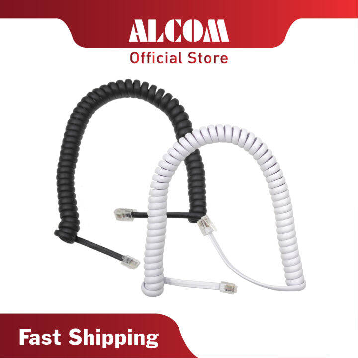 RJ9 Telephone Coiled Curly Cord with Male to Male & Universal ...