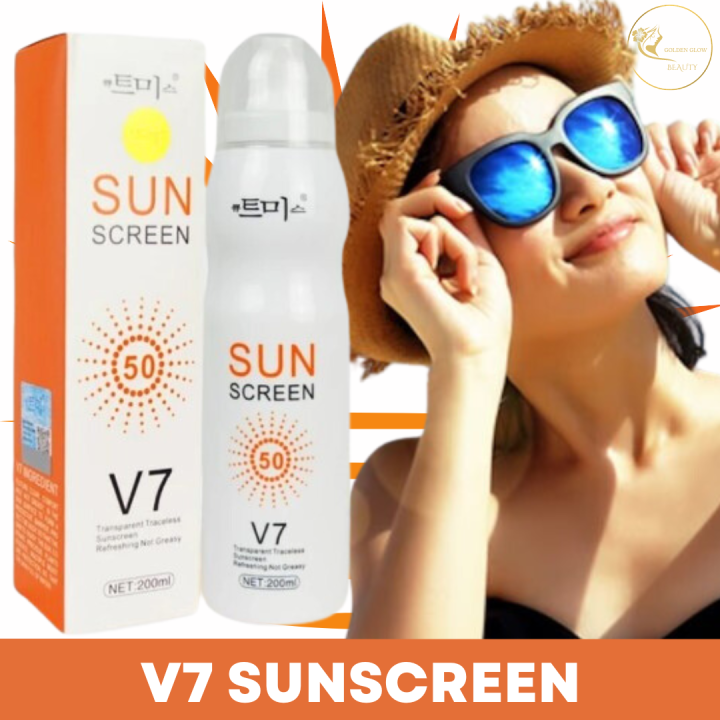 V7 Korean Sunscreen Spray Lotion SPF50 Instant Whitening 200ML | Lazada PH