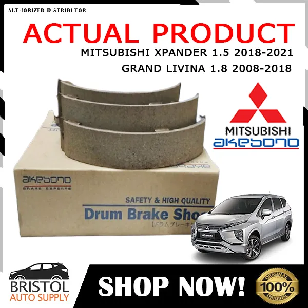 Genuine Akebono Brake Shoes for Mitsubishi Xpander 1.5 2018-2021/Grand Livina 1.8 2008-2018 ...