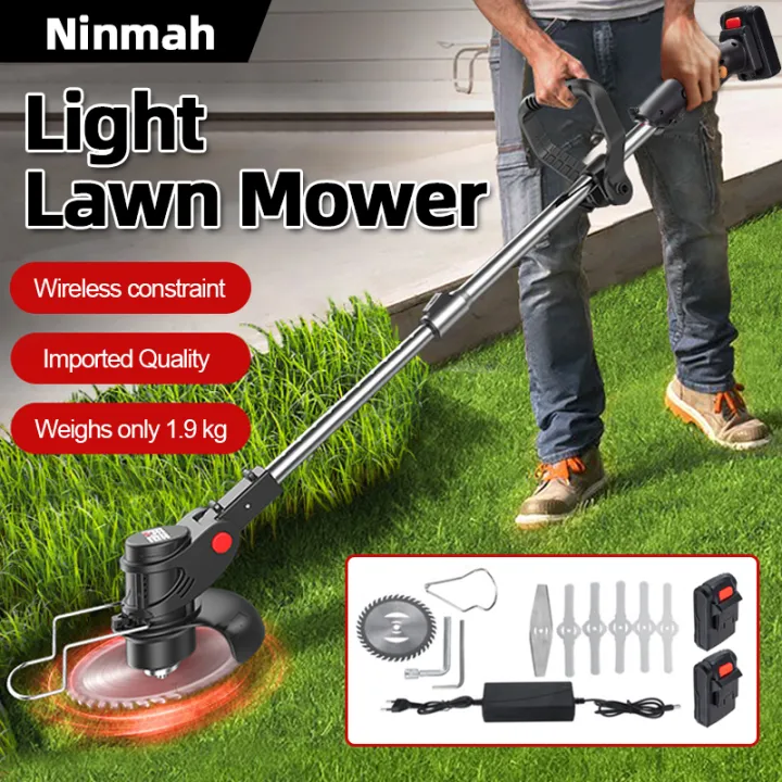 Cordless Lawn Mower Rechargeable Electric Grass Cutter with Lithium ...