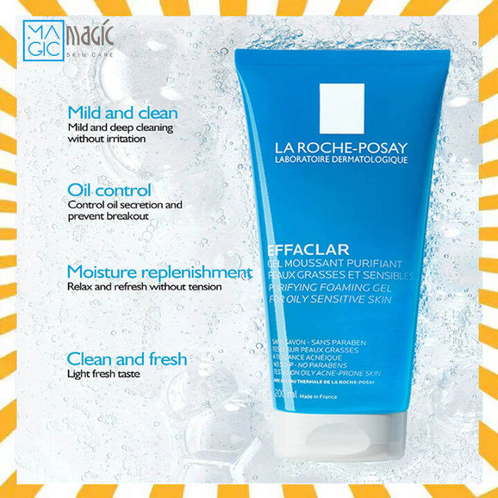 La Roche-Posay Foaming Gel Cleanser Effaclar Purifying Face Wash ...