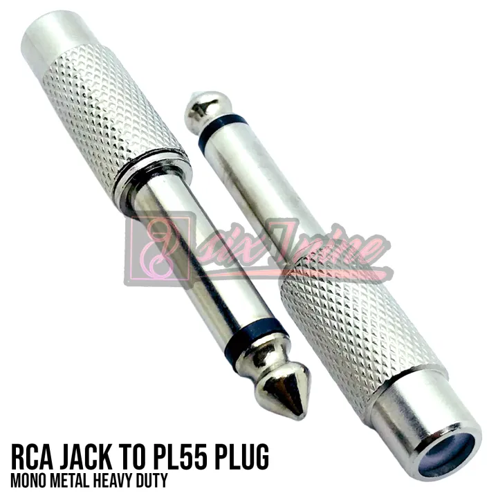 Female RCA Jack To PL 6.35mm Mono Plug Connector Metal Heavy Duty ...