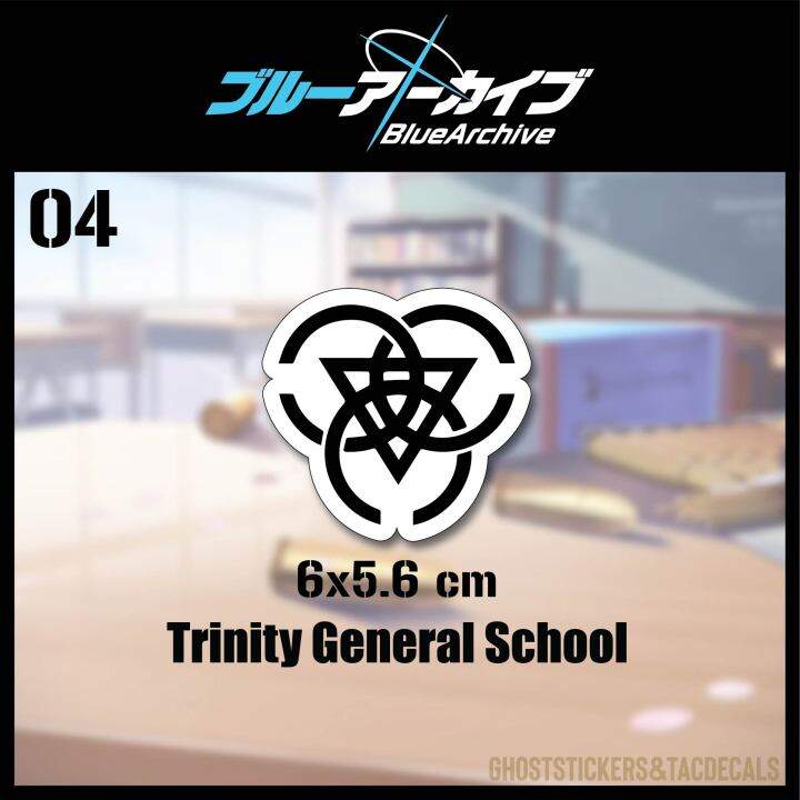 04สติกเกอร์โลโก้เกม BlueArchive-Trinity General School ตกแต่งมือถือ รถยนต์ มอเตอร์ไซค์ laptop ...