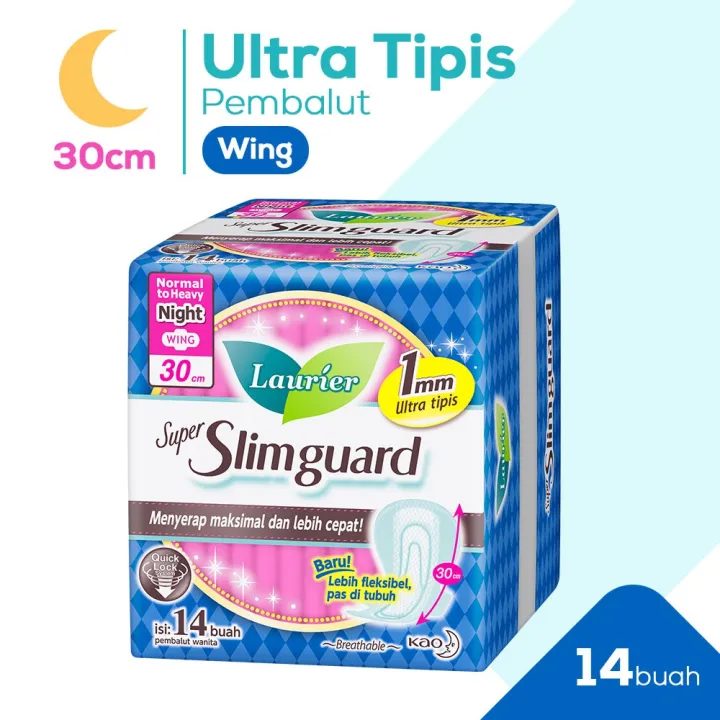 Laurier Super SlimGuard Night 30 cm 14S (Wing) - Pembalut Laurier Super ...